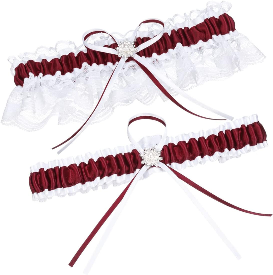 Amazon.com: MERRYJULY Wedding Bridal Garter Belt Set Free Size(15-23 ...