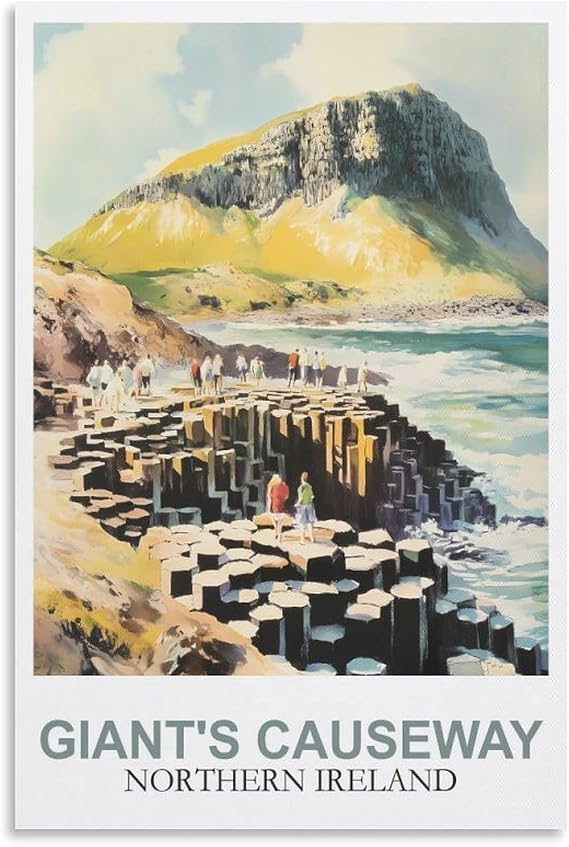 YMQWJYLW Giant's Causeway Northern Ireland Vintage Travel Poster ...