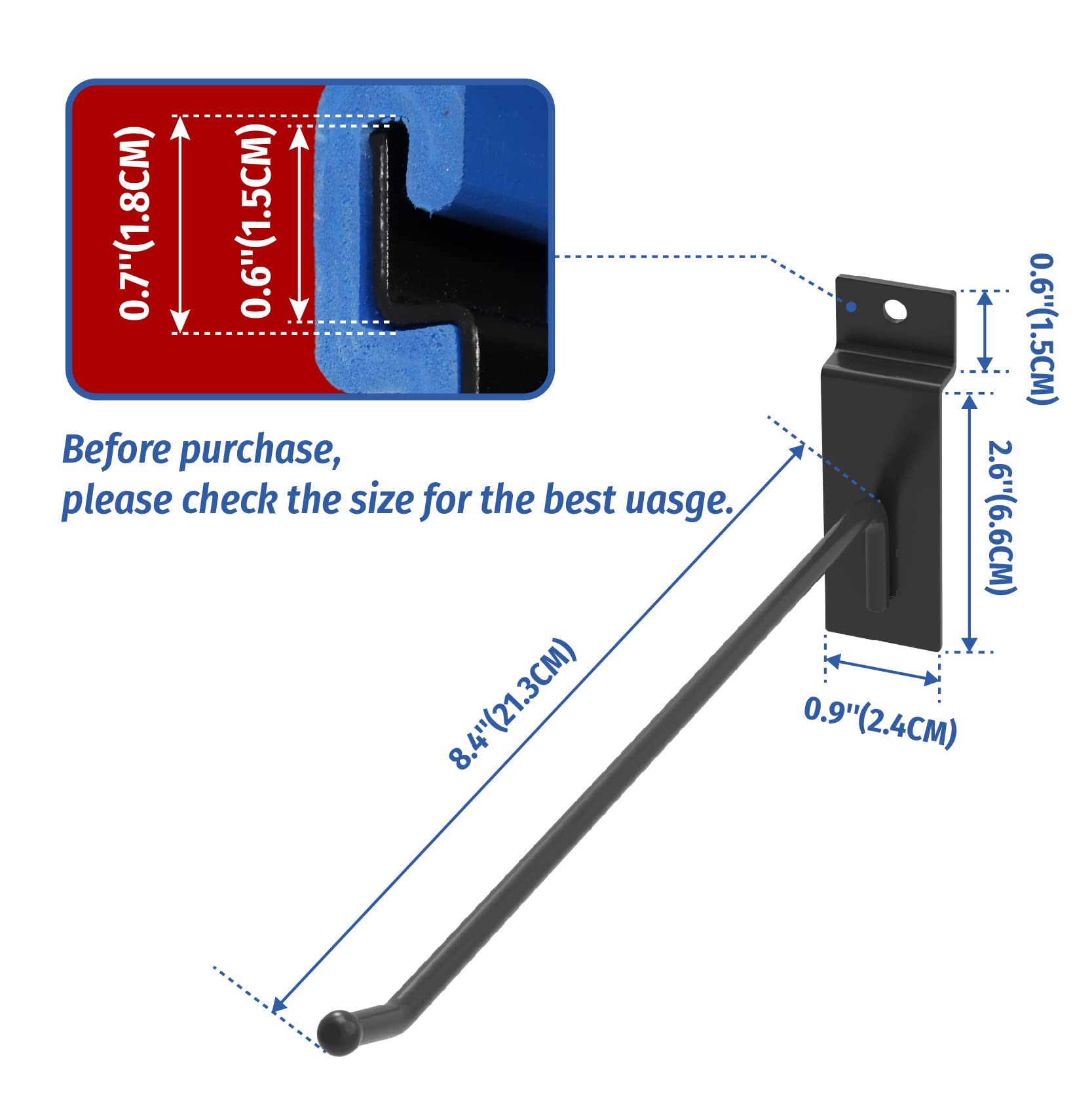 Snapklik.com : Unp POETISKE Slatwall Hooks 32PC 8 Inch Slatwall ...