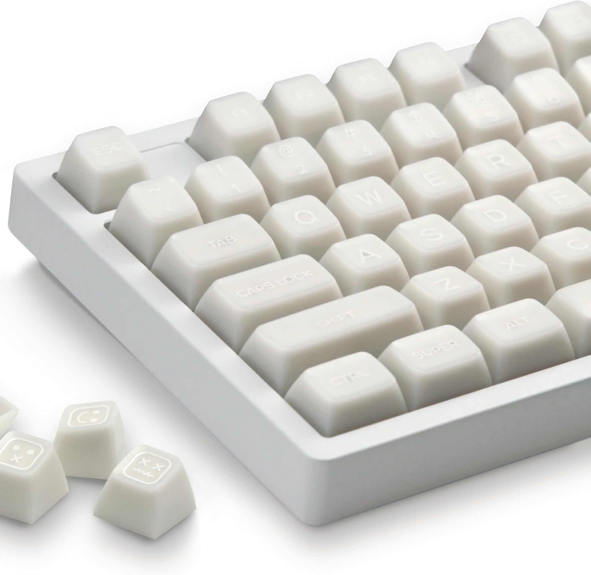 Amazon.com: GMKWTL XVX Translucent White Jade Keycaps, Double Shot PBT ...