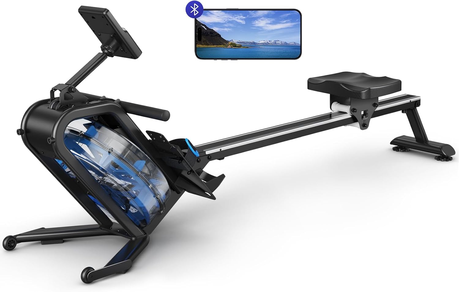 MERACH Water Rowing Machine, 45° Incline Enhanced Resistance, 15L Large ...