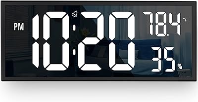 Amazon.com: HITO Large Atomic Digital Wall Clock Battery Operated Desk ...