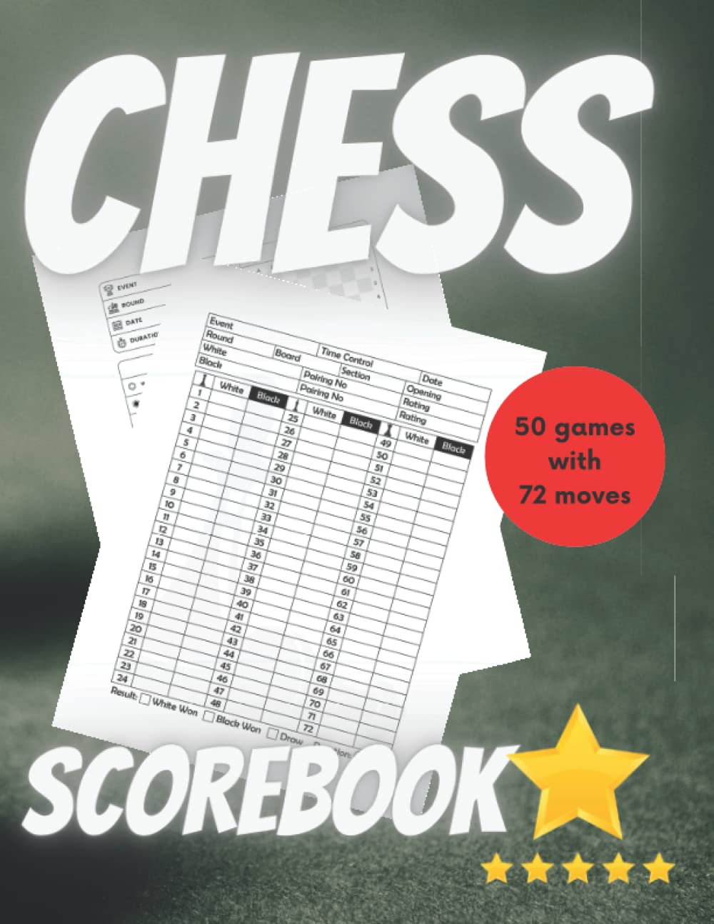 Chess Scorebook Chess Notation Book Moves Tracker Notebook Tactic Board ...