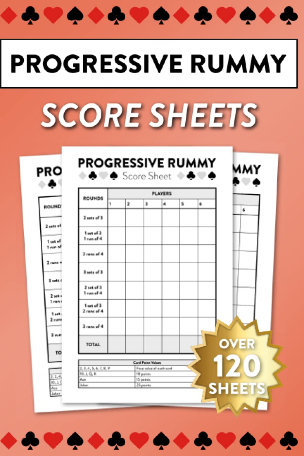 Progressive Rummy Score Sheets: Over 120 Sheets For Progressive Rummy ...