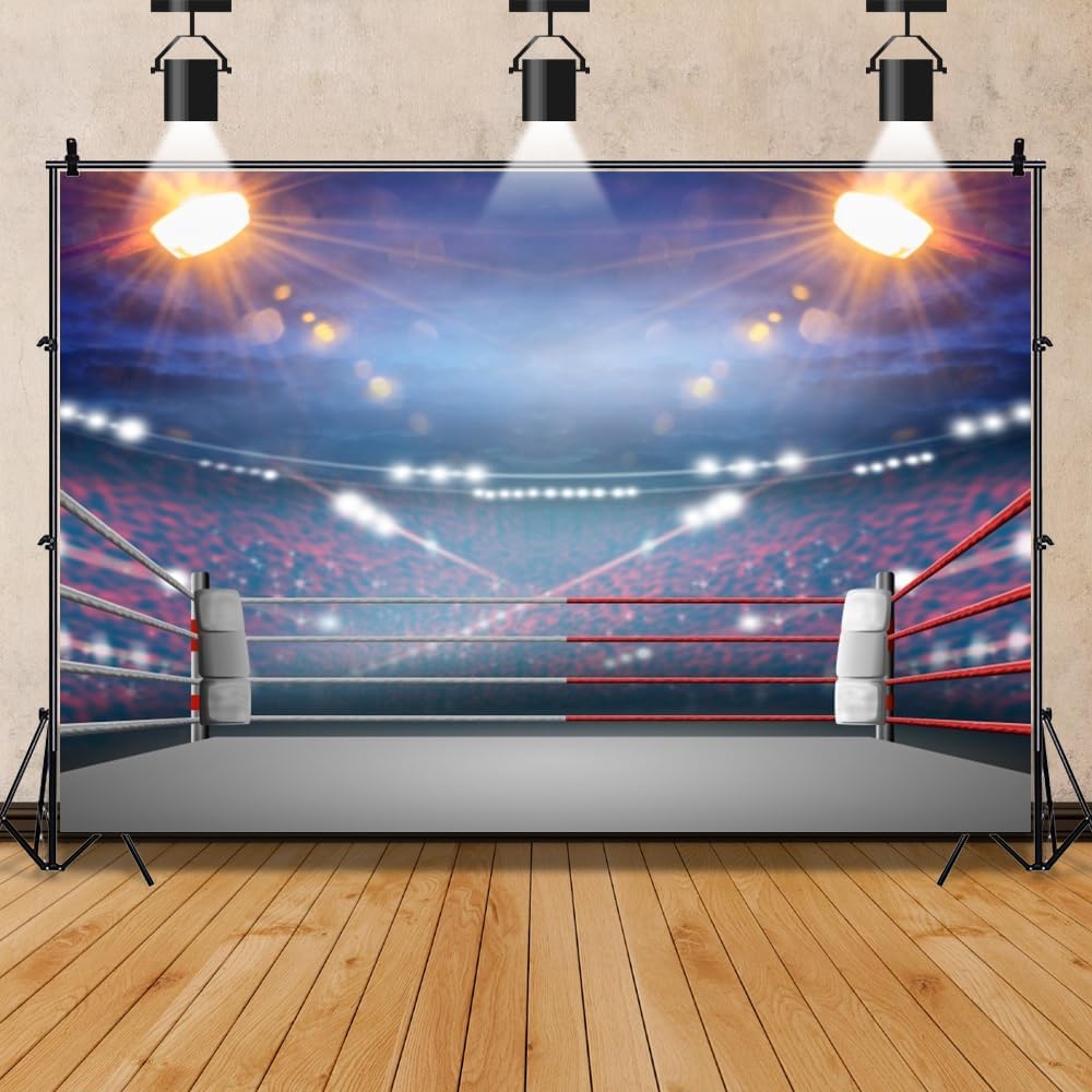 Amazon.com : Leowefowa 5x3ft Vinyl Wrestling Arena Backdrop Boxing ...