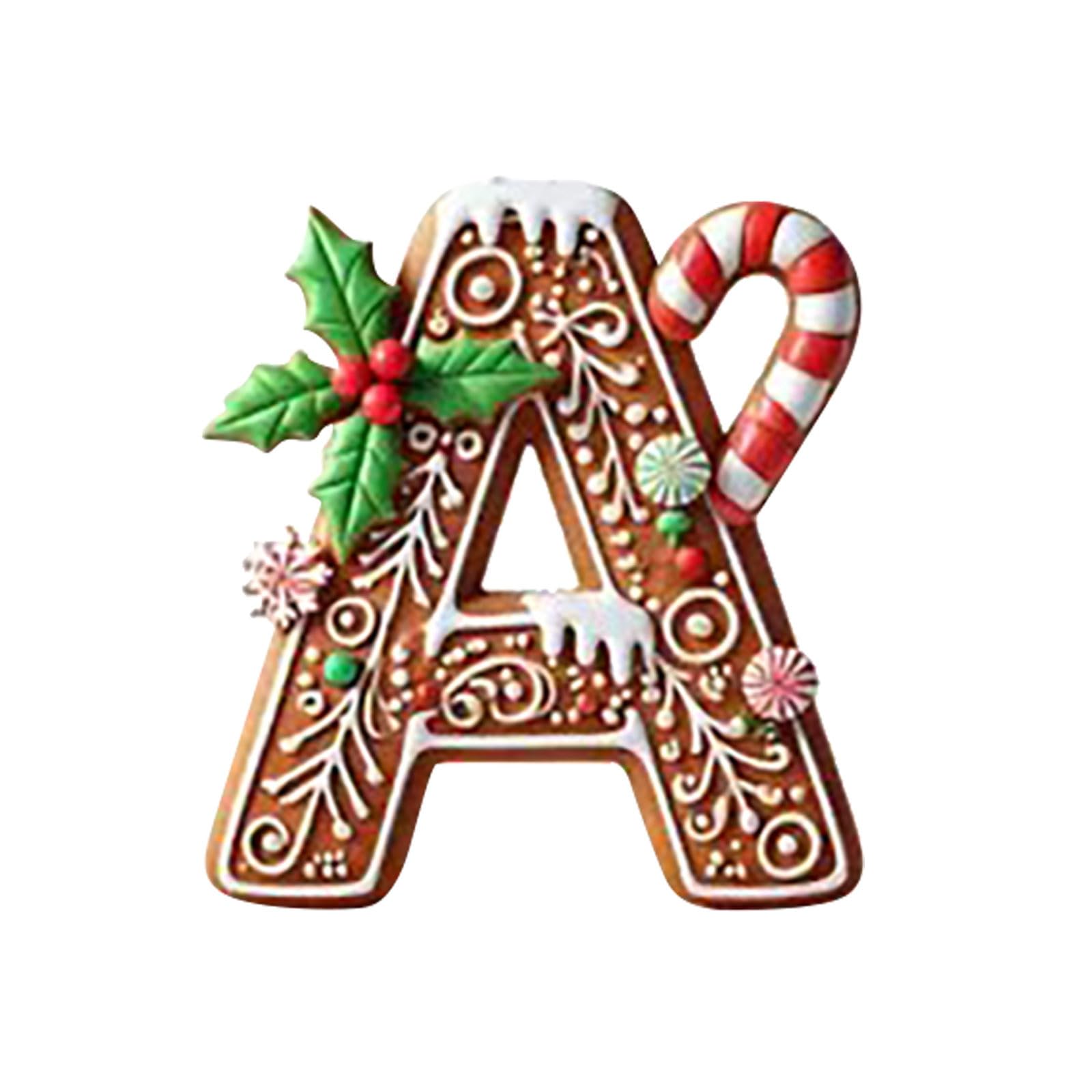 Amazon.com: 26 Gingerbread Alphabet Ornaments for Christmas Tree Candy ...