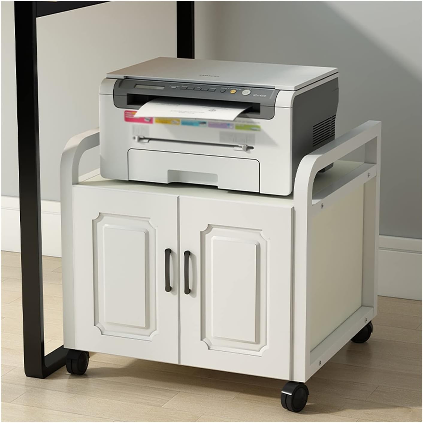 Amazon.co.jp: printer table printer stand, printer table with storage ...