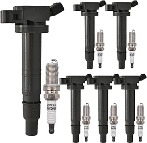 Amazon.com: UF495 Ignition Coil Pack 9091902248 and Iridium Spark Plugs 6176 Set Of 6 Fit For ...