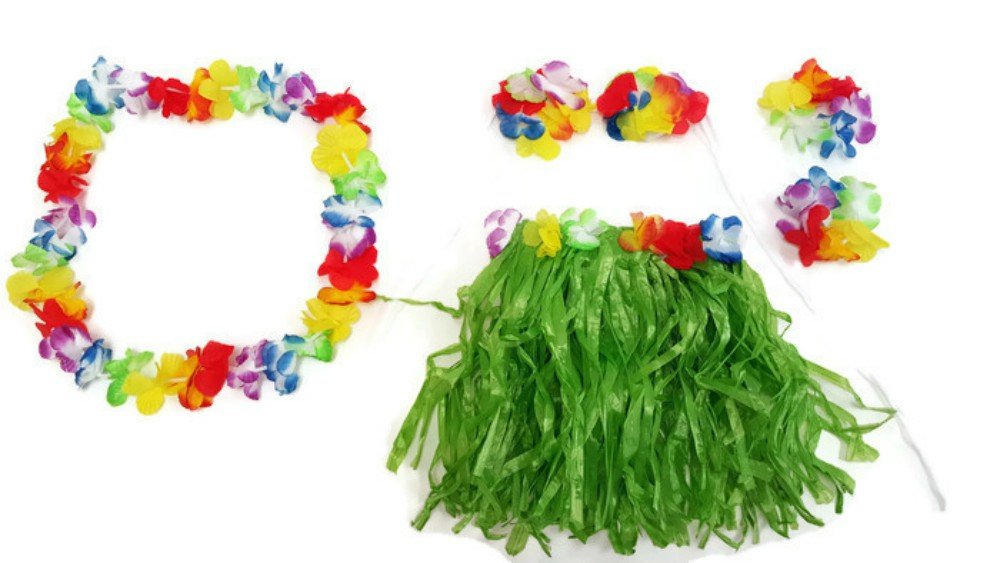 Amazon.com: Hawaiian Summer Luau Party Child Hula Skirt Kit (5 Piece ...