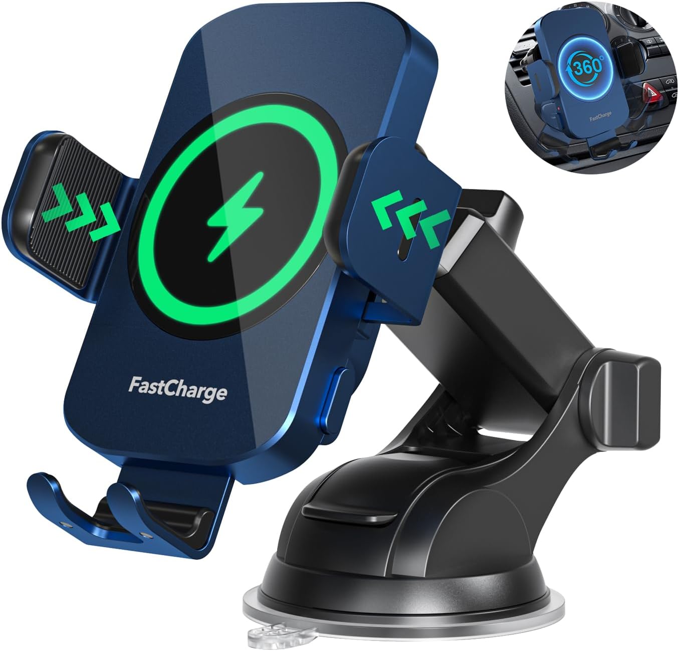 Amazon.com: Wireless Car Charger,【7 Colored RGB Backlit】Mosurr 15W Auto ...