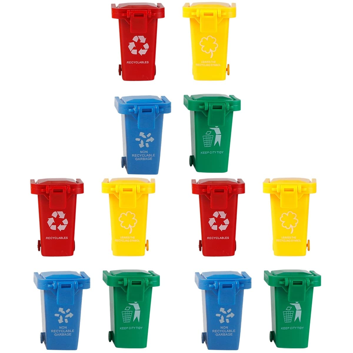 Amazon.com: Yardwe Mini Trash Can Toy, 12PCS Plastic Push Vehicles ...