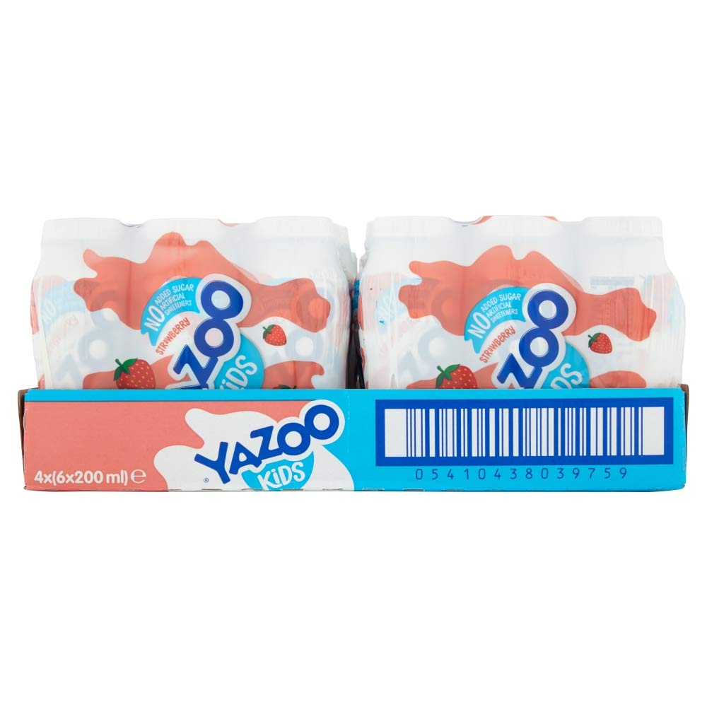 YAZOO Kids No Added Sugar Strawberry Milk Drink 200ml (Pack of 24): Buy ...