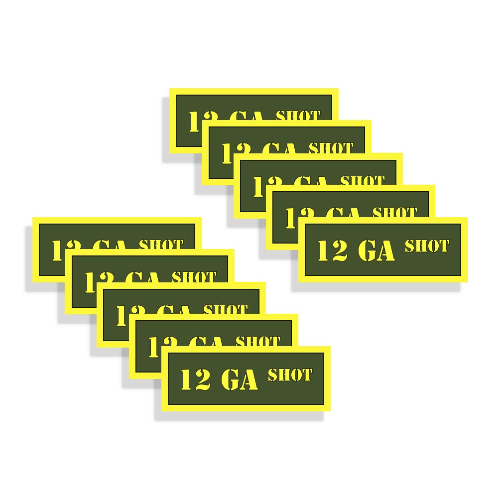 Amazon.com: Ammo Can Labels 12 GA Shot Ammunition Decals Olive Drab ...
