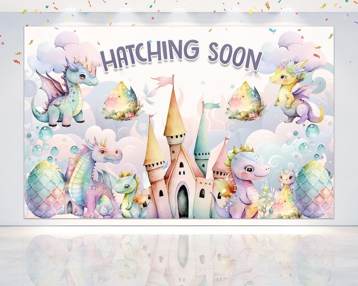 Amazon.com : 5x3 FT Pink Dragon 'Hatching Soon' Backdrop - Charming ...