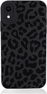 Amazon.com: LUOWAN Compatible for iPhone XR Black Leopard Case,Cute Cheetah Pattern Design Soft ...