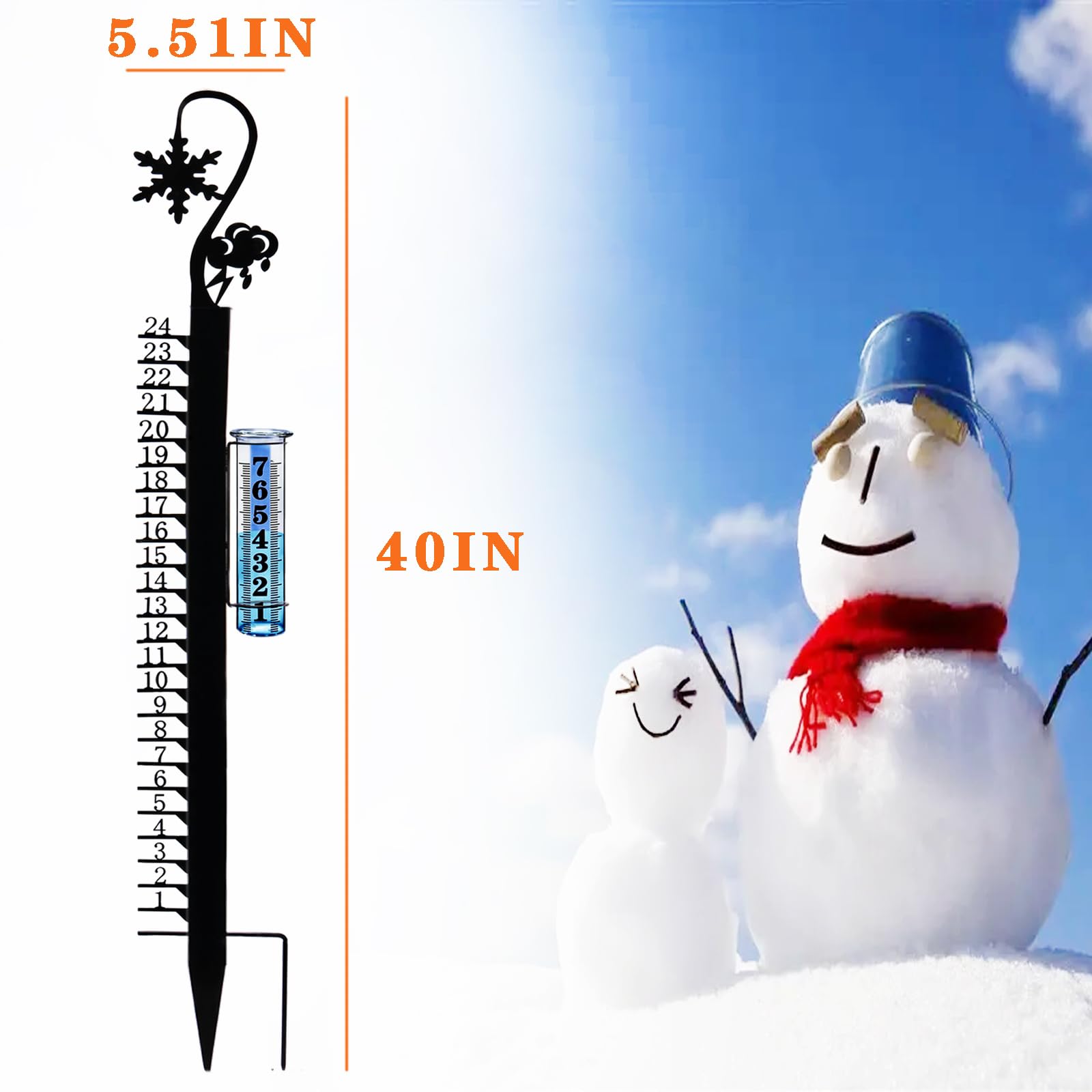 Snapklik.com : Snow Gauge Rain Gauge Outdoor, Dual-funtional Iron Art ...