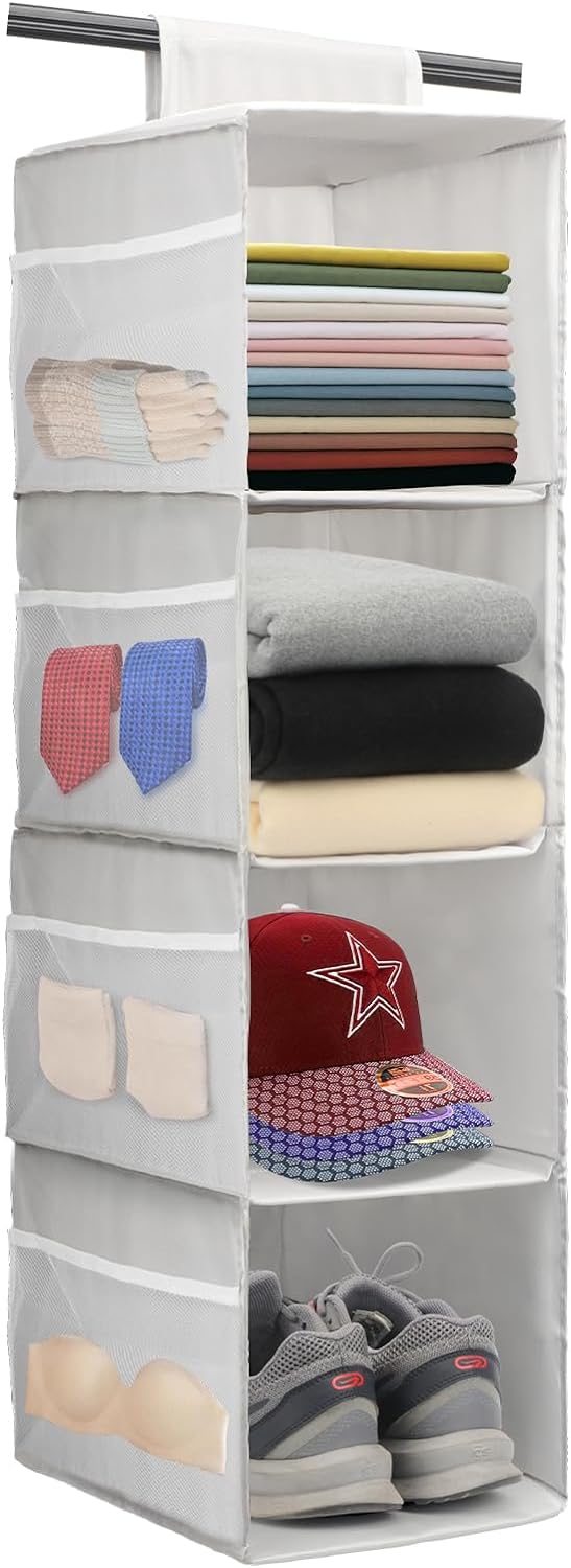 Amazon.com: PetsHome 4-Shelf Hanging Closet Organizer, Space Saver ...
