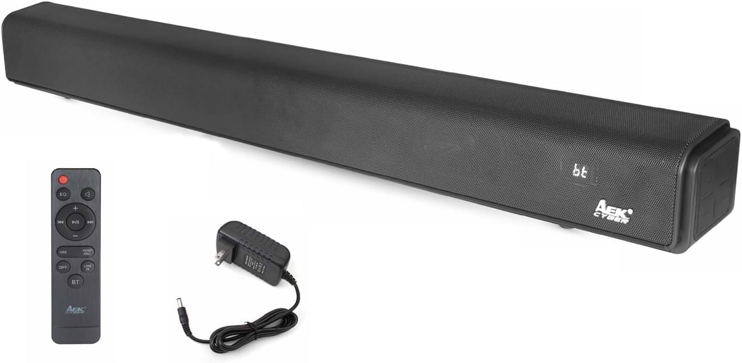 AEK CYBER BS-05 Barra de Sonido para TV, bocina Bluetooth 20Wx2 Altavoz ...