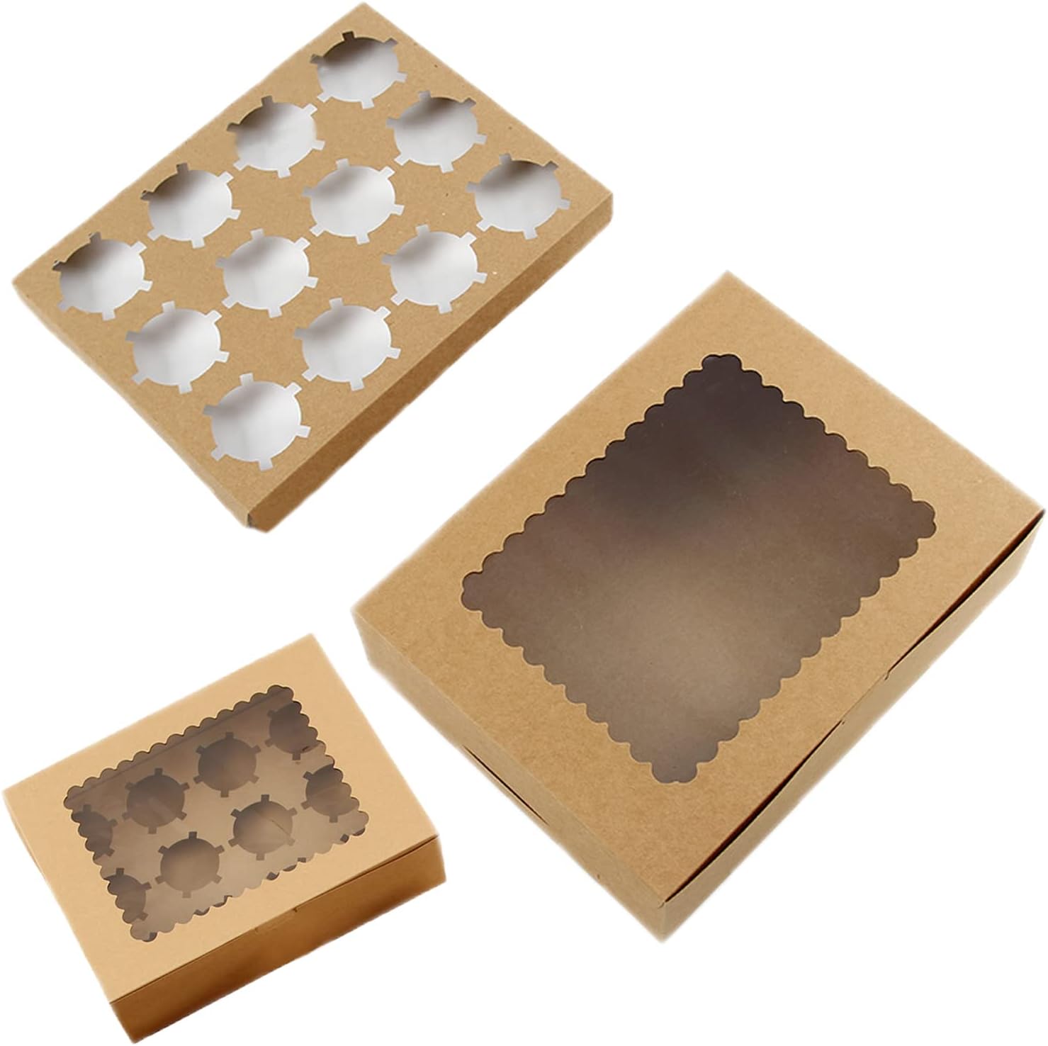 Amazon.com: Cupcake Boxes 18 Packs, Hold 12 Count Standard Cupcake ...