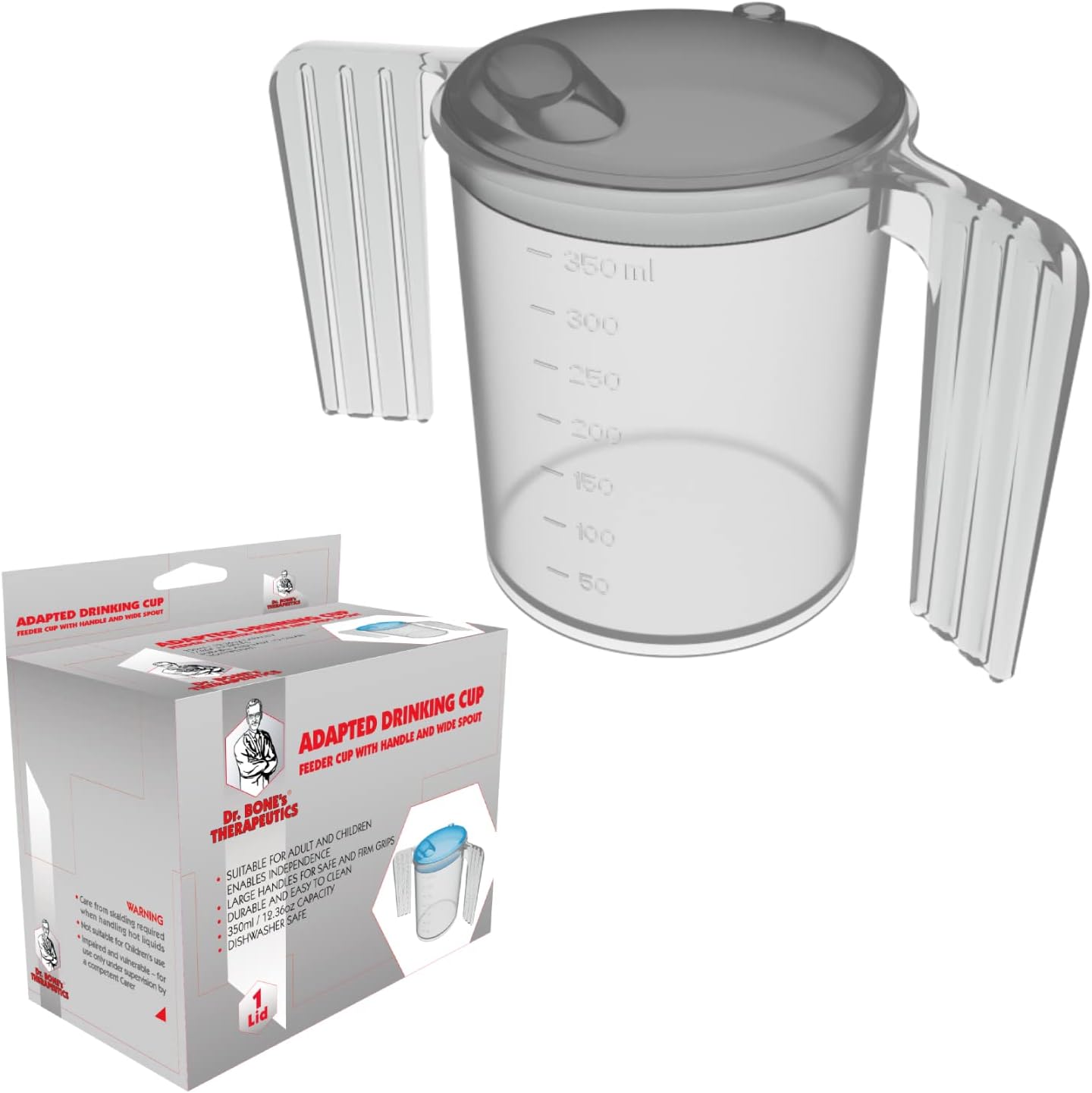 Dr. Bone's ® Two Handled Adapted Drinking Cup with Blue lid (Blue ...