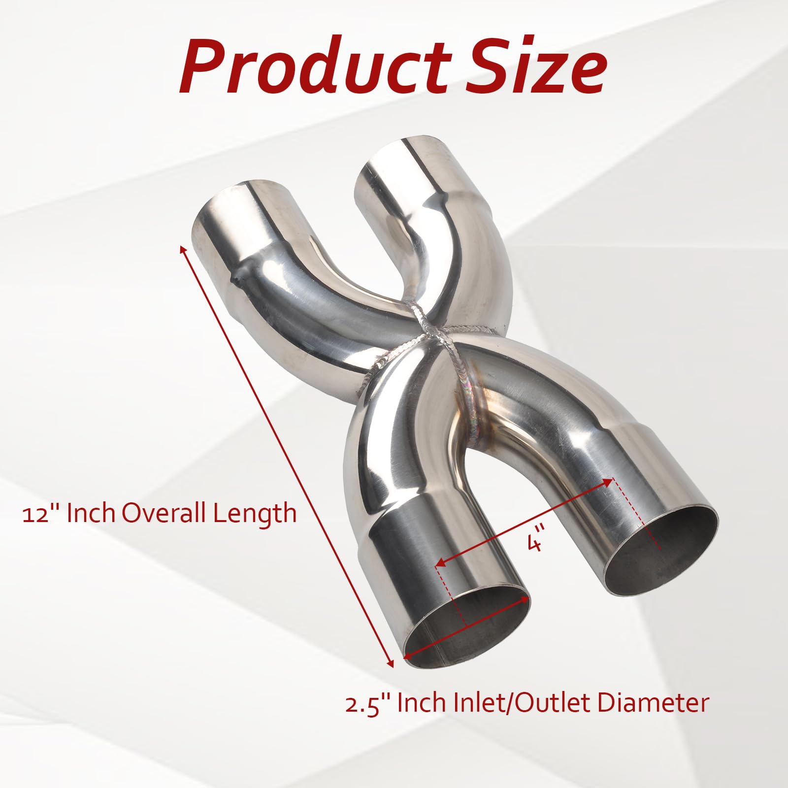 Snapklik.com : BIGREAT Exhaust Tip X Pipe 2.5 Inch Inlet/Outlet Diameter