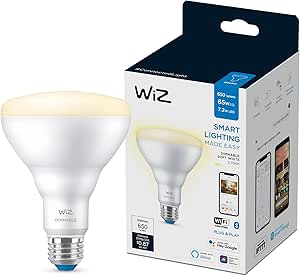 Amazon.com: WiZ 65W BR30 - Bombilla inteligente LED blanca suave ...