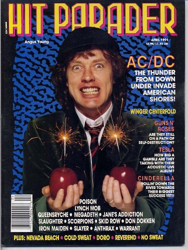Hit Parader Magazine AC/DC Guns N' Roses KIP WINGER CENTERFOLD ...