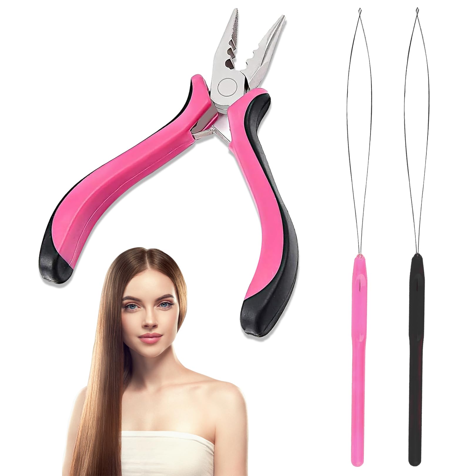 3 Pcs Professional Nano Hair Extension Tools,Hair Extension Pliers Kit ...