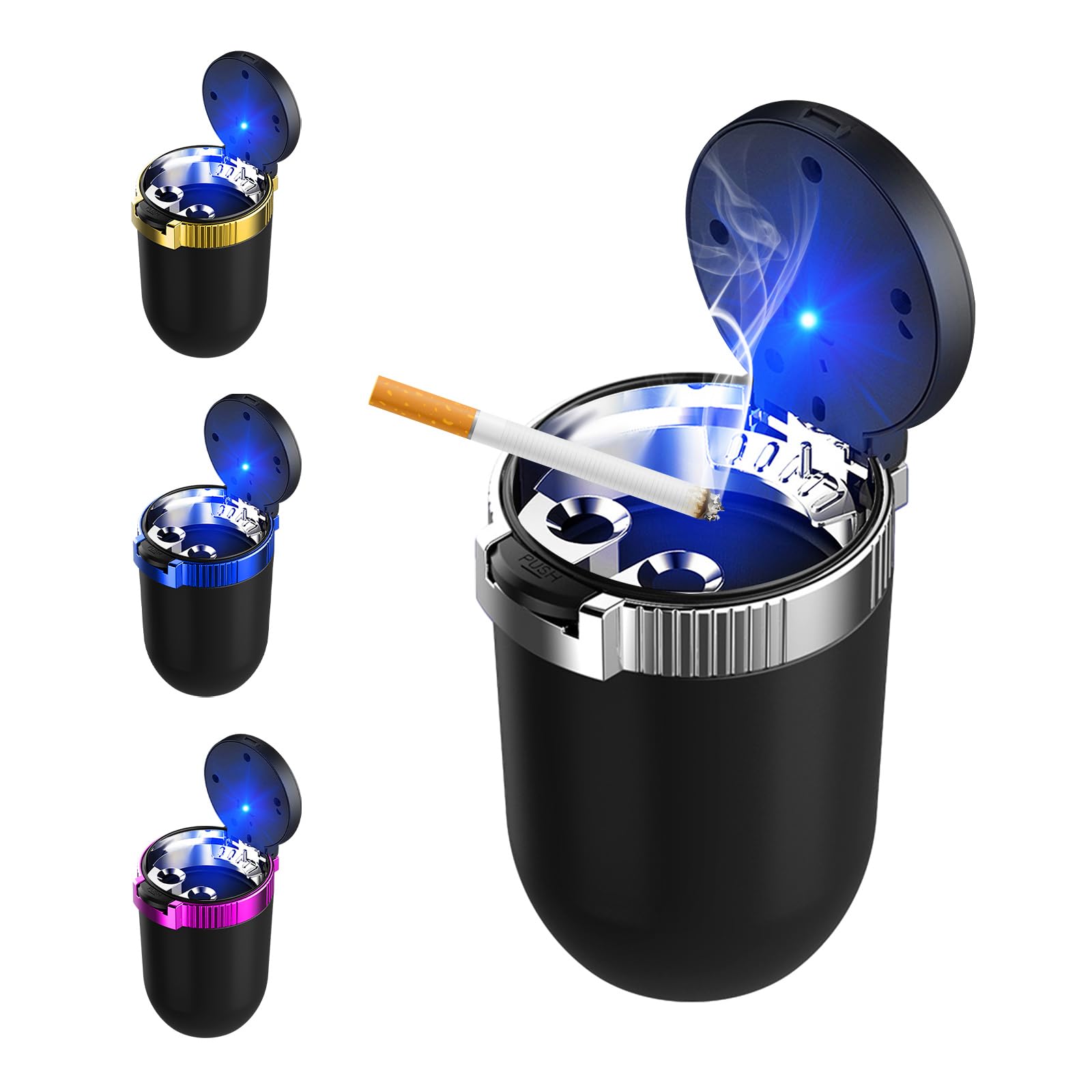 Amazon.com: Suvnie Car Ashtray with Lid, Detachable Stainless Steel ...