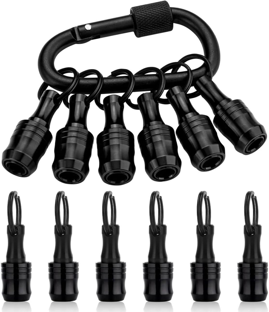 katerk 6pcs Bit Holder with Carabiner Socket for Mens Gift, 1/4 inch ...