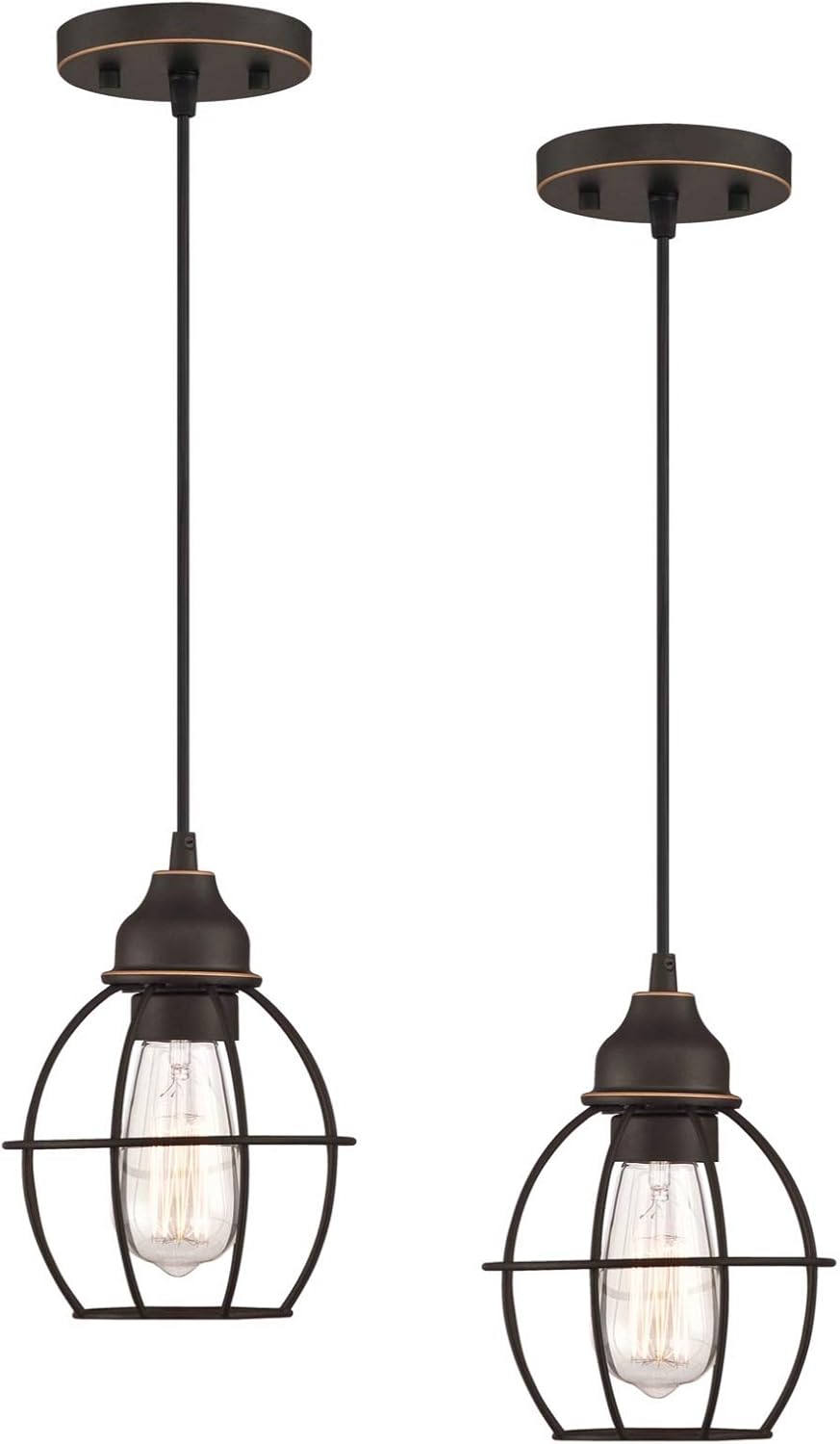 WISBEAM Pendant Lighting Fixture with Oil Rubbed Bronze Finish, Hanging ...