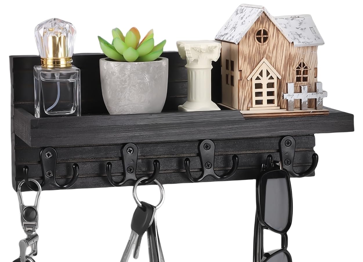 Amazon.com: WeBravery Decorative Key Hanging Rack with 4 Double Hooks ...