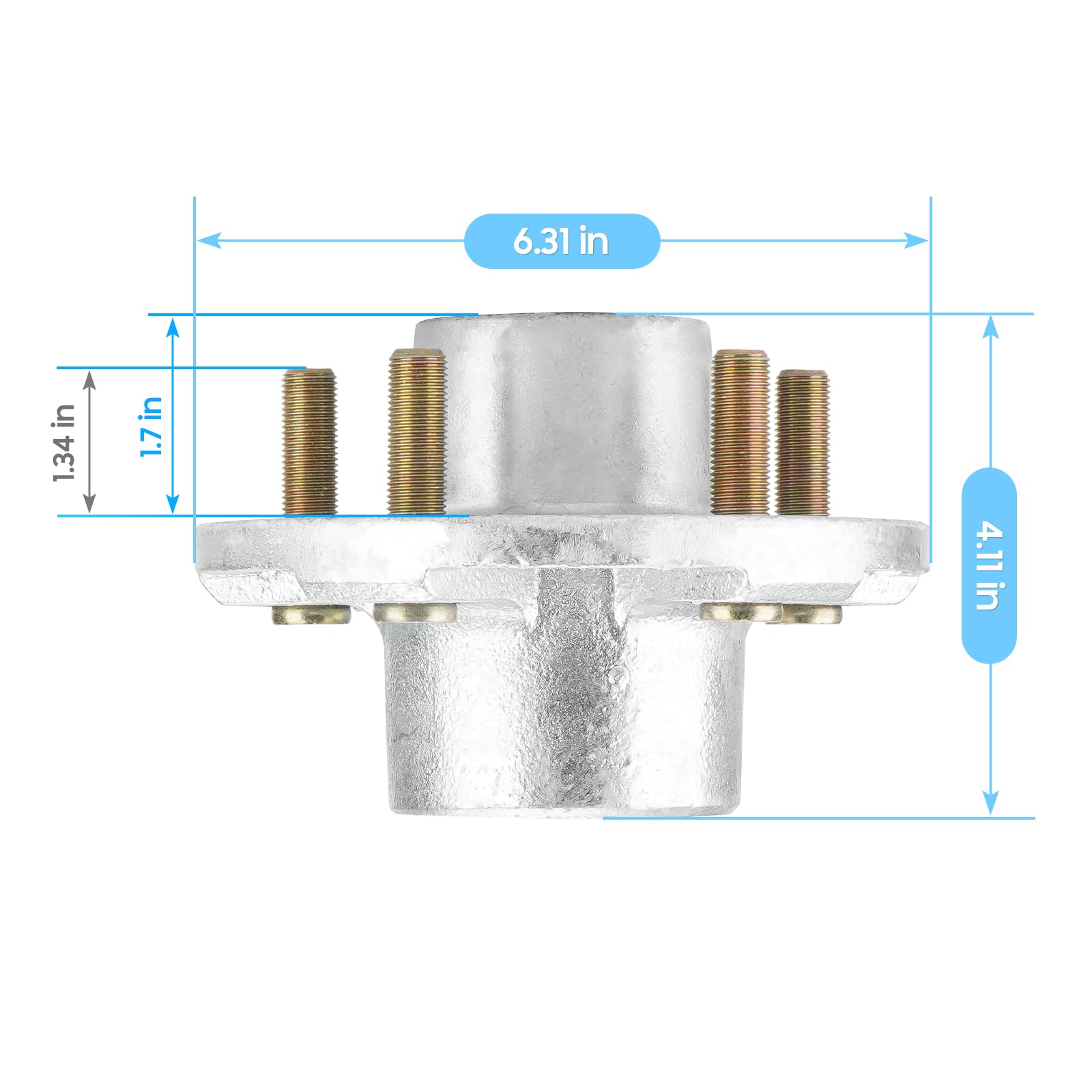 Snapklik.com : SEHNSUCHT Trailer Wheel Idler Hub Kit, 5-Hole, 4.5" Bolt ...