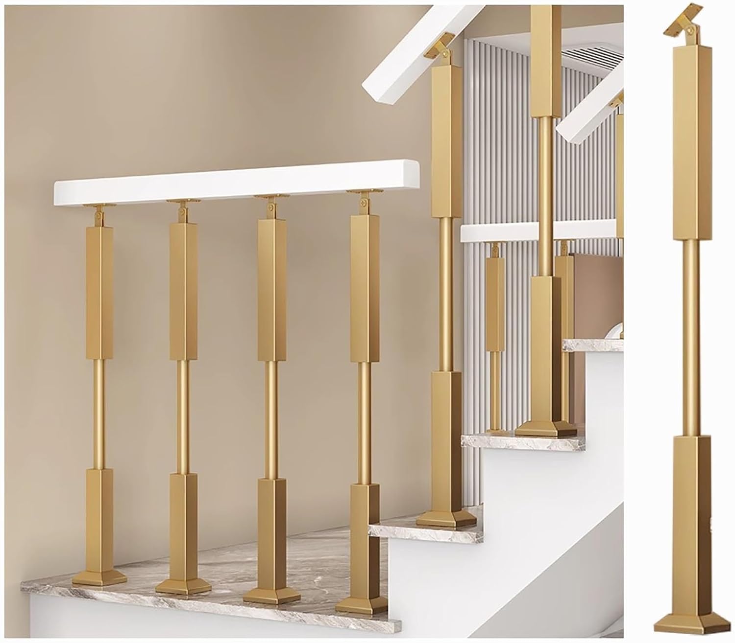 Amazon.com: Square Wrought Iron Balusters Post, 70 80 90 100 110 120 Cm ...