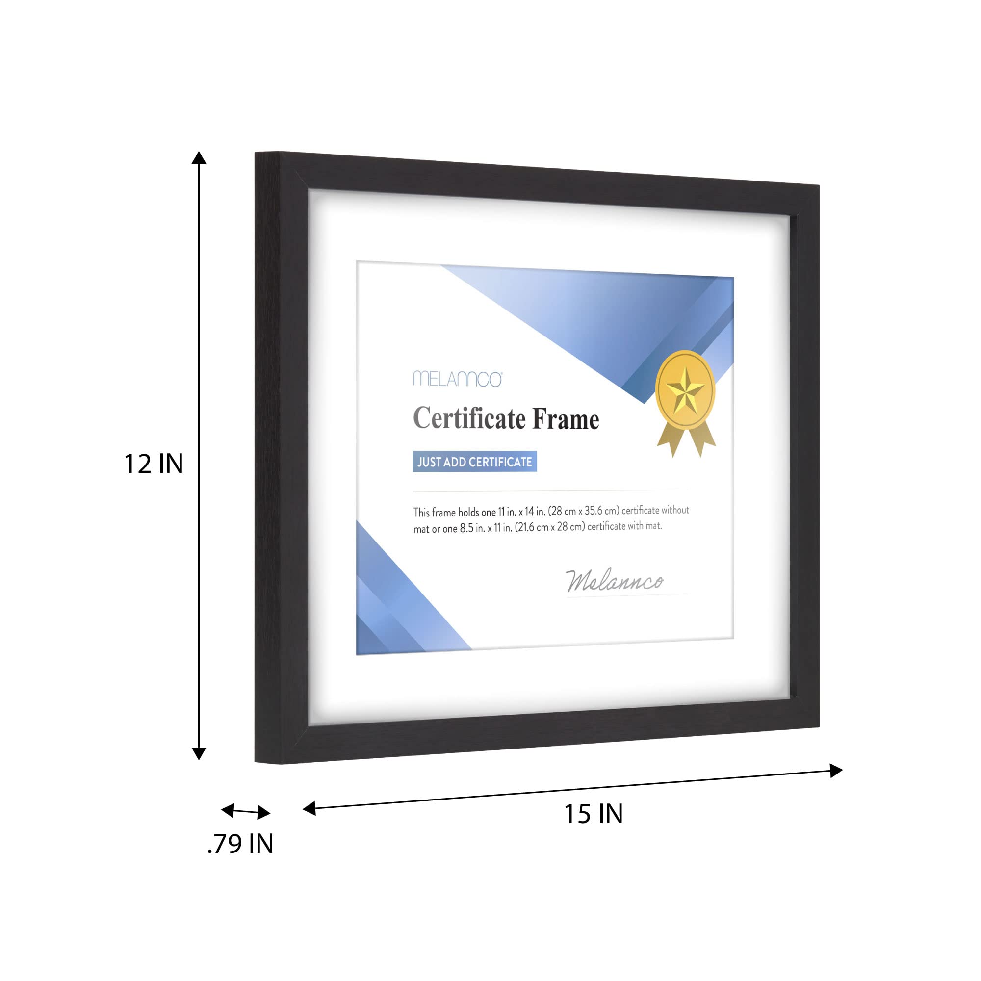 Snapklik.com : 15x12 Inch Black Matted Wood Certificate Frame- Displays ...