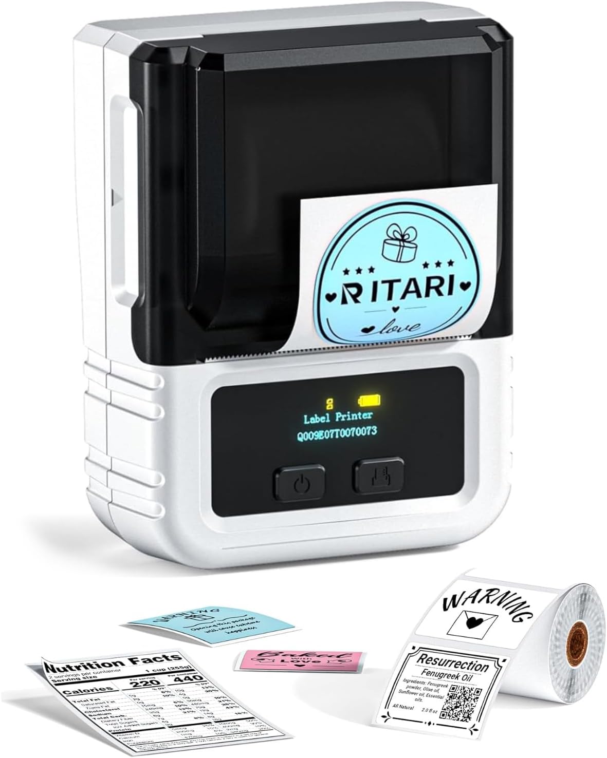 Itari M120 Label Maker Machine -Bluetooth Label Printer, Handheld ...