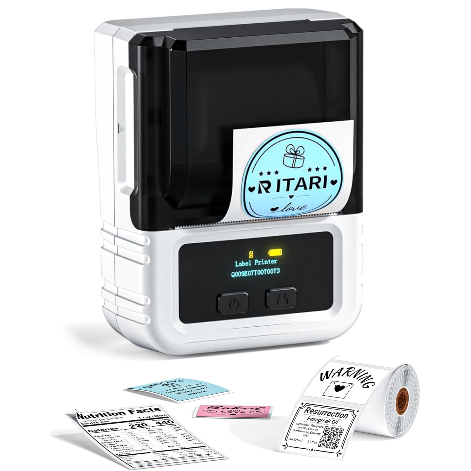 Itari M120 Label Maker Machine -Bluetooth Label Printer, Handheld ...
