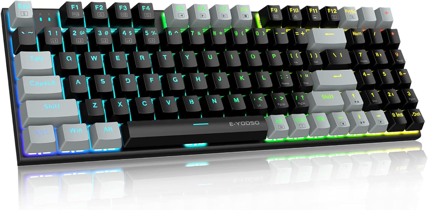 Amazon.com: HUO JI E-YOOSO Z-19 Mechanical Gaming Keyboard with True ...