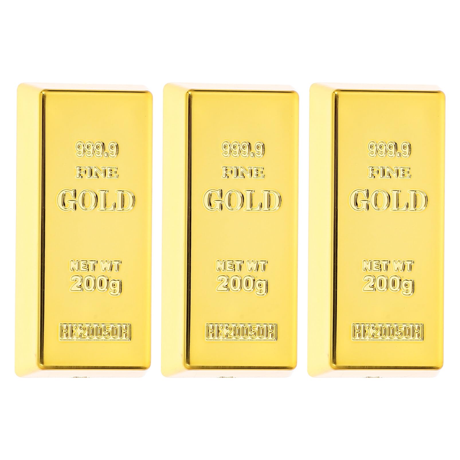 Amazon.com: BESTOYARD 3pcs Fake Gold Bar Replica Golden Brick Bullion ...