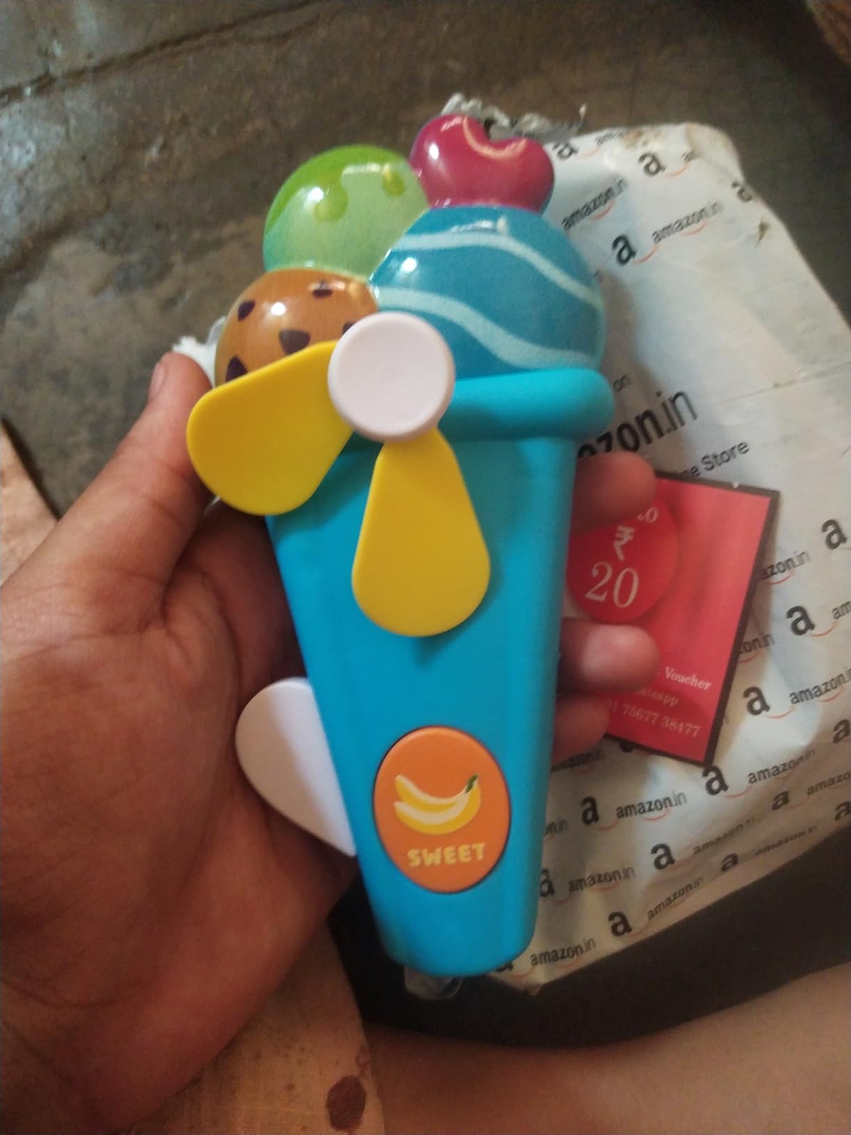 Buy YRTOYS Hand Pressure Mini Fan Fruit Shape Cute Squeeze Toys/Cool ...
