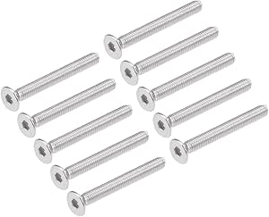 uxcell M3x25mm Flat Head Machine Screws Inner Hex Screw 304 Stainless Steel Fasteners Bolts ...