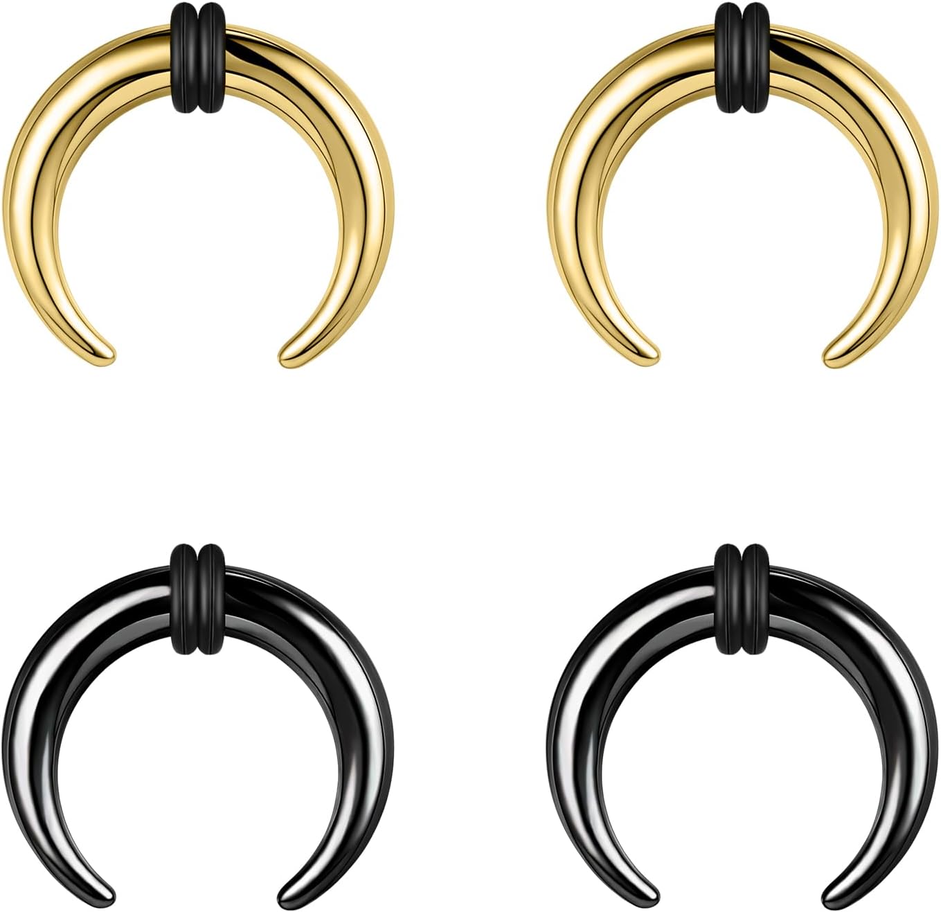 BodyAce 2Pairs Buffalo Ear Taper Kit, 2-12G Septum Pincher Tapers C ...