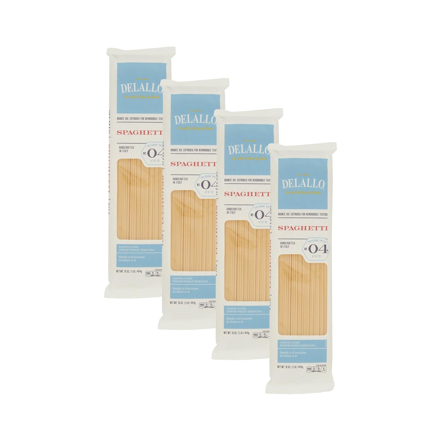 Amazon.com : DeLallo Spaghetti Pasta, 1 Pound Bag, 4 Pack, Classic ...
