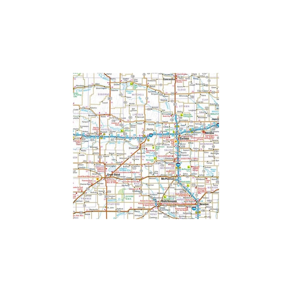 Buy Kansas State Wall Map - 20.75 x 18.5 Laminated Online at Lowest ...
