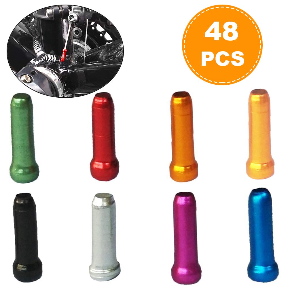 Snapklik.com : 8 Color 48 PCS, Cable End Crimps, Bike Cable End Caps ...