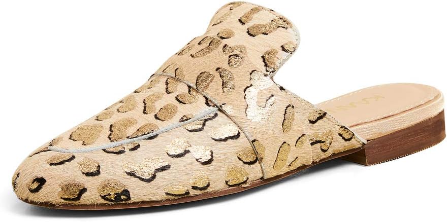 Amazon.com | KAANAS Women's Milan Loafer Mule Slide Shoe Flat, Leopard ...