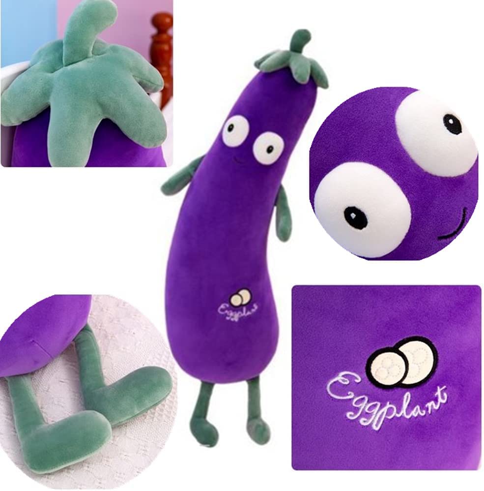 Purple Large Simulation Mr. Eggplant Doll Sleeping Pillow Doll,Plush ...
