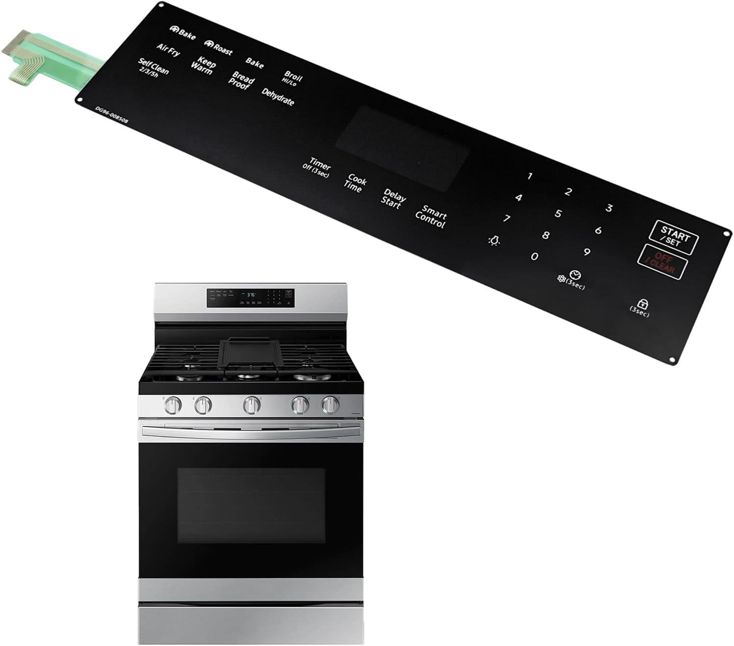 Amazon.com: DG96-00850B Gas Range Oven Membrane Switch Touchpad Control ...