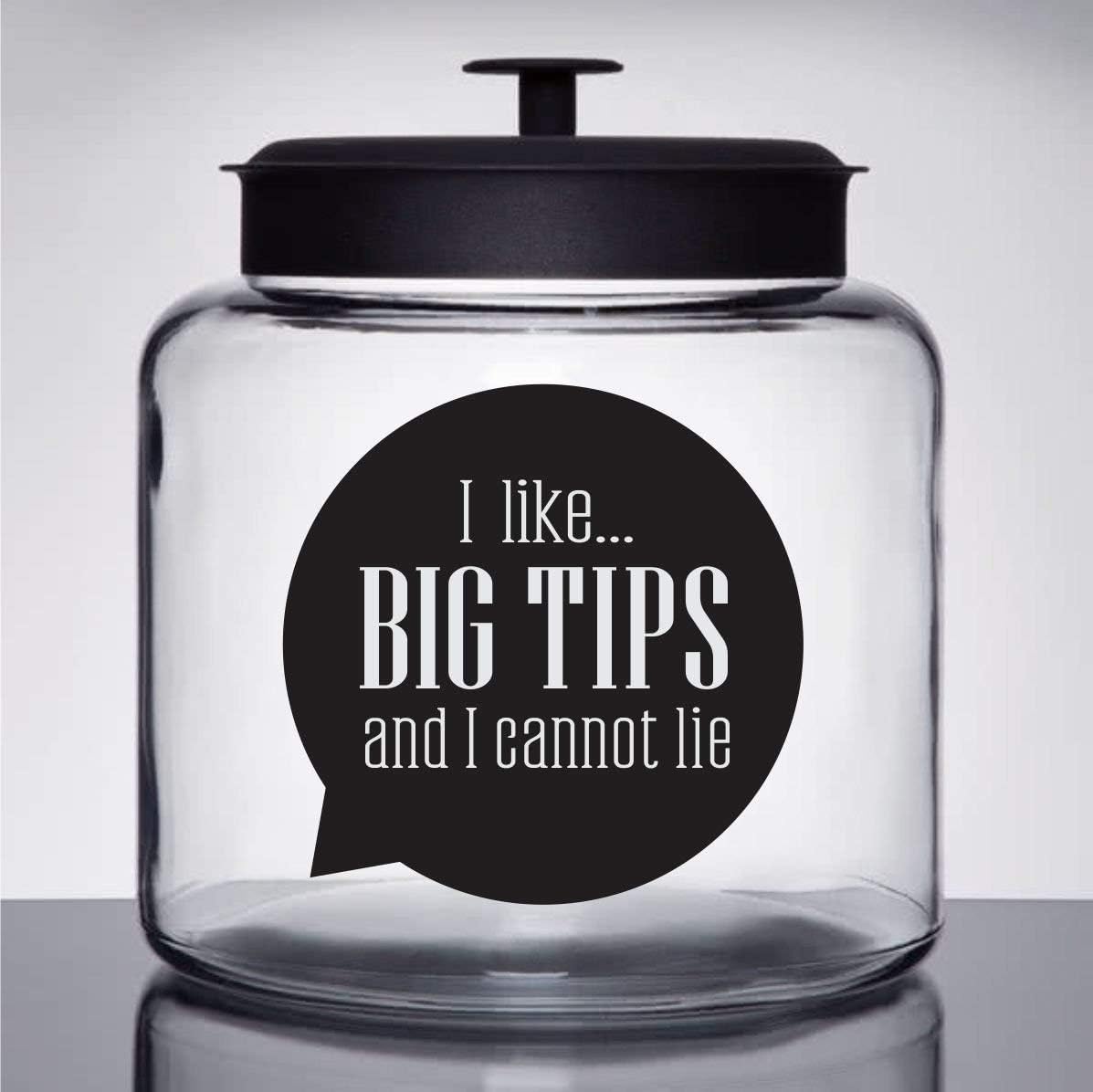 Amazon.com: Tip Money Jar Decal Glass Canister Label Waitress Bartender ...