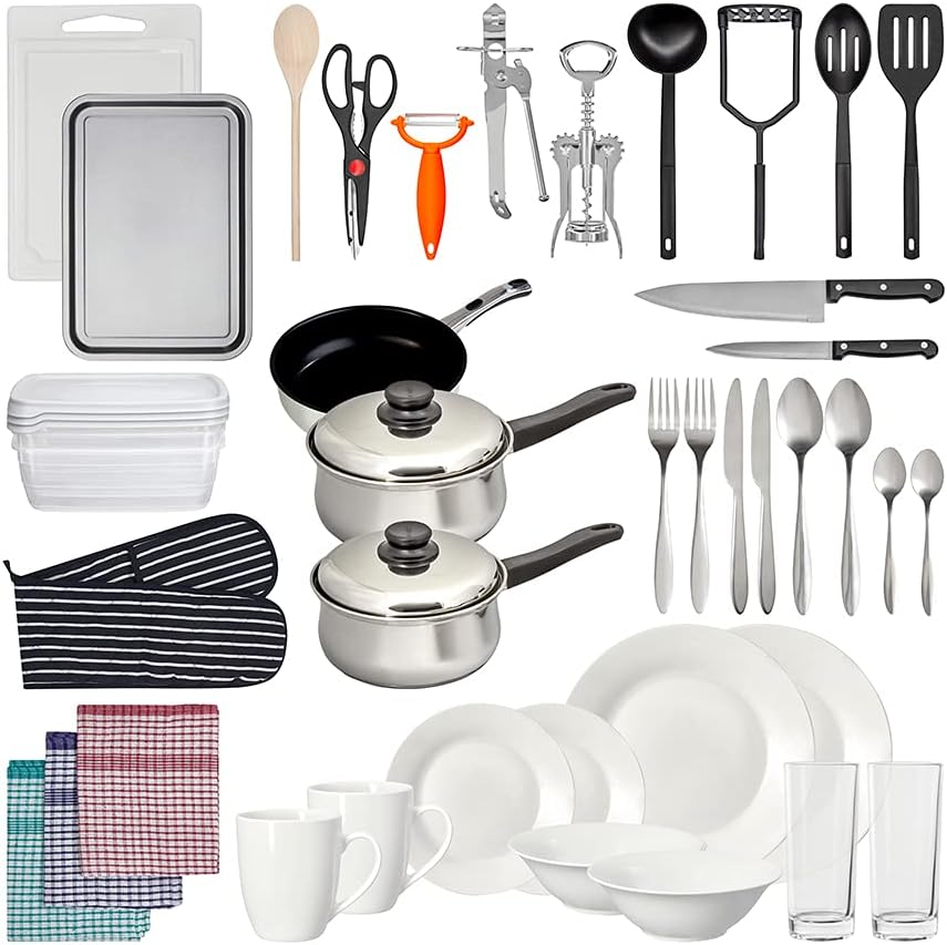 UNIKITOUT 45+ Kitchen Essentials Set, Gold | Utensil Sets, Non-Stick ...
